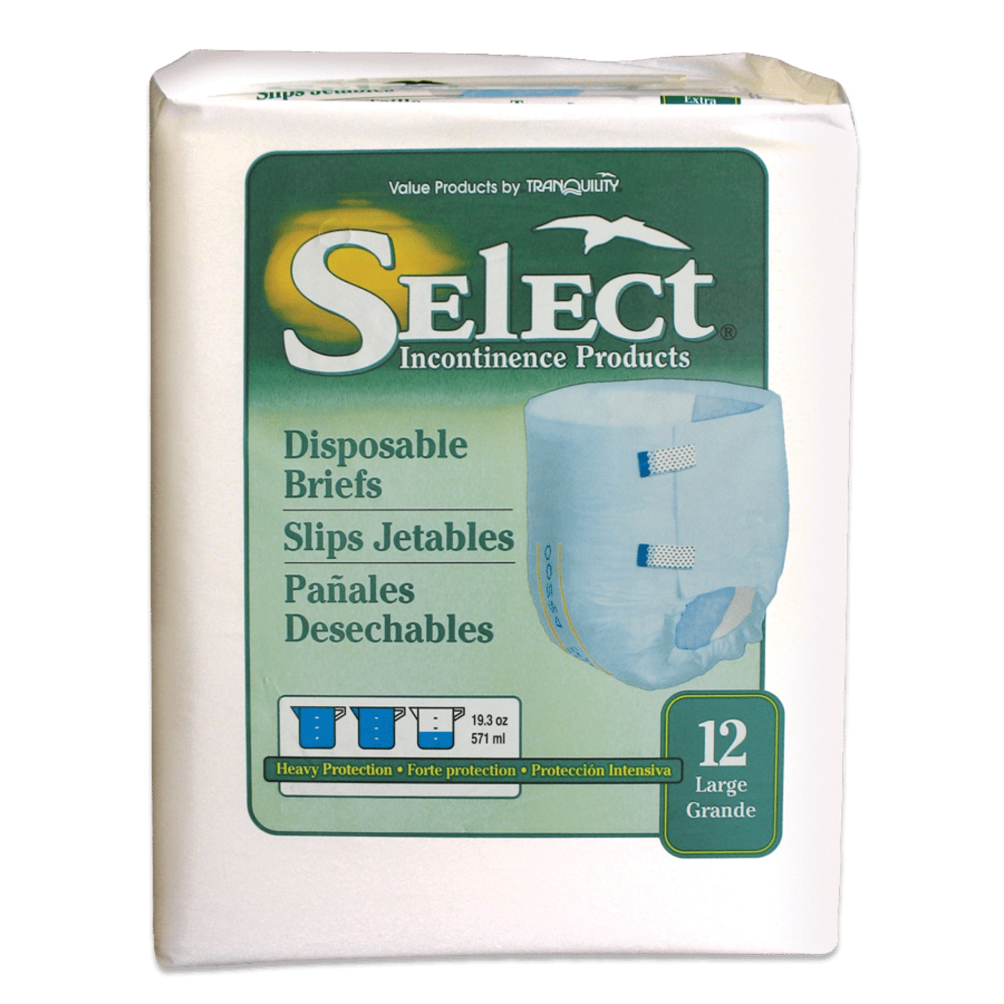 Tranquility Select Disposable Brief Large, Case of 72 - Walmart.com