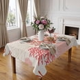 Classic Ocean Pink Coral Table Cloth 52x70in, Waterproof Rectangle ...