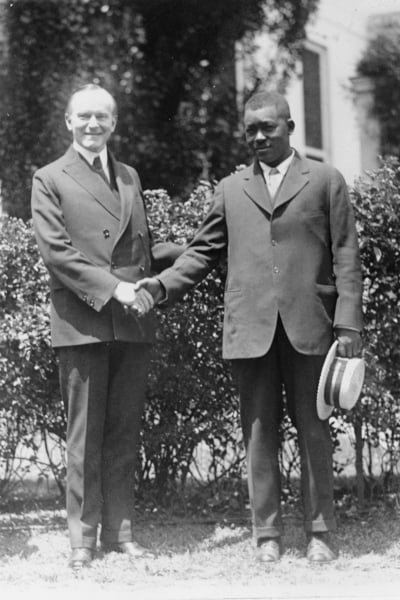 Print: President Coolidge And Thomas Lee, Mississippi River Hero ...