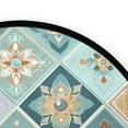 36.2 Inch Round Floor Mat Intricate Blue Shape Carpet Decor Rug for ...