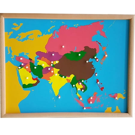 IFIT Montessori Puzzle Map of Asia, Montessori Toy Geography Materials ...