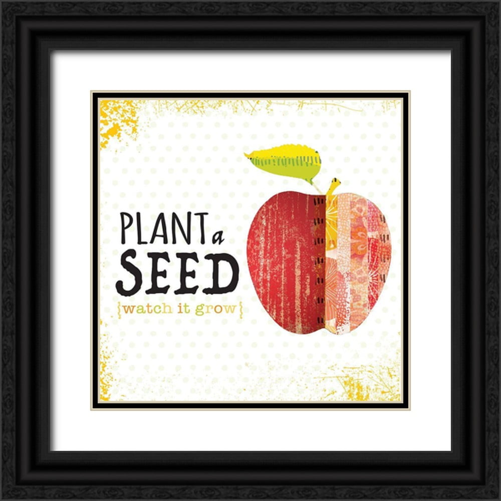 JMB Designs 26x26 Black Ornate Wood Framed with Double Matting Museum Art Print Titled - Plant a ...