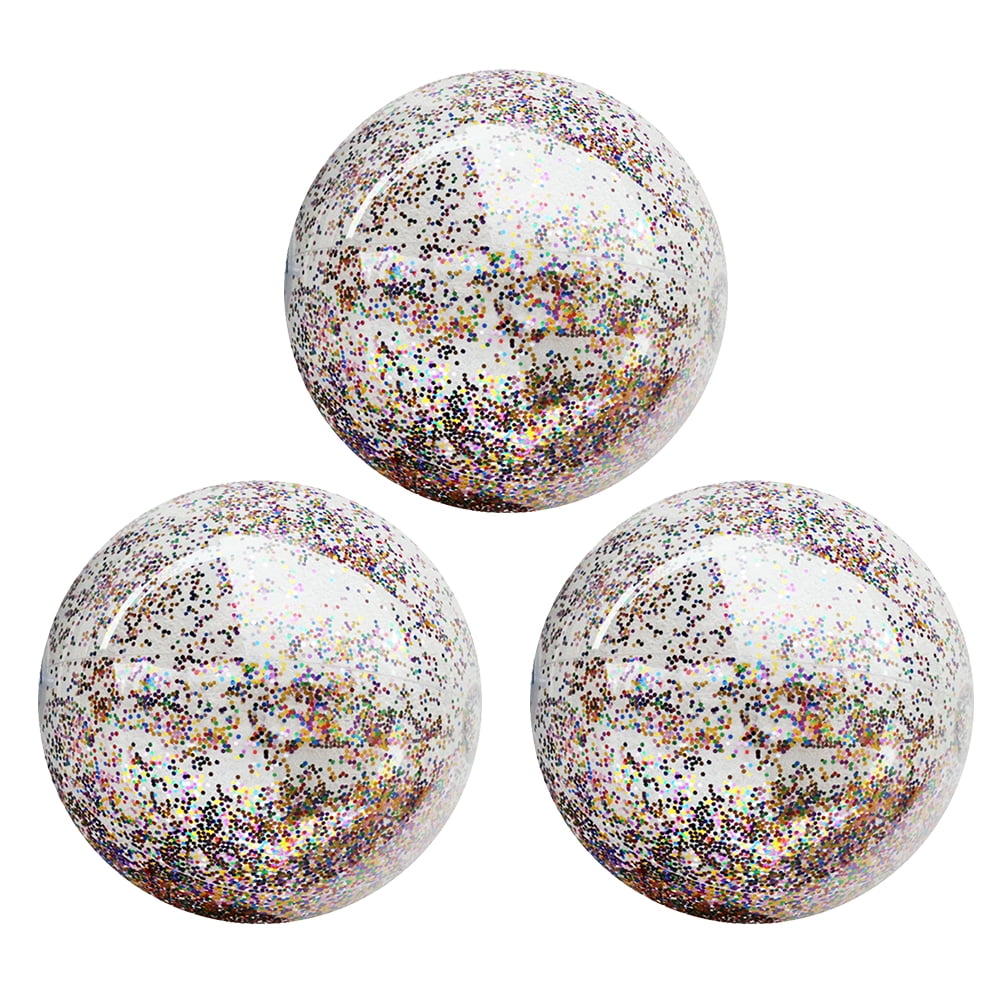 3pcs Transparent Sequin Inflatable Ball Summer Funny Water Fun Play ...