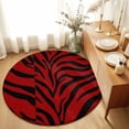 Abstract Tiger Print Area Rug, Red Black Animal Fur Texture Modern Art ...