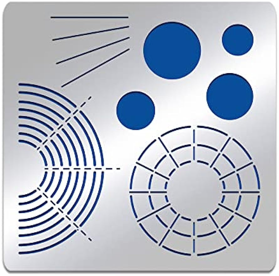 1pc Round Stainless Steel Journal Stencils Circle Slash Dotted Line ...