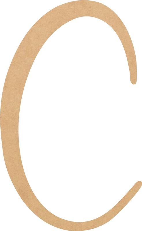 Wooden Letter C Blank Craft, Paintable 2'' MDF Wood DIY, Snowy ...