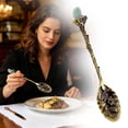 1 PC Retro Crystal Alloy Coffee Spoons - 4.3 Inch Vintage Carved Tea ...
