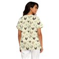 Binienty V Neck Nursing Top with Floral Rooster Pattern, Nurse Uniform ...