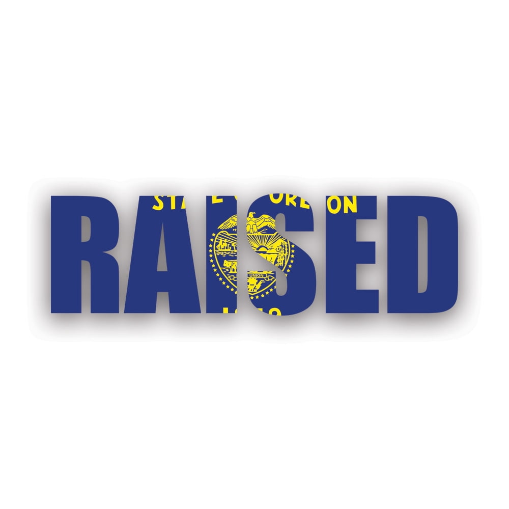 Oregon Raised State Flag Sticker Decal - Self Adhesive Vinyl ...
