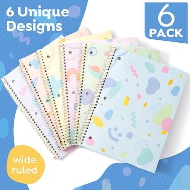 Spiral Notebook 3 Subject Wide Ruled Customizable Gray - Five Star ...
