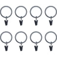 24 Pack Curtain Rings with Smooth, Quiet Nylon Inserts with Clips ...