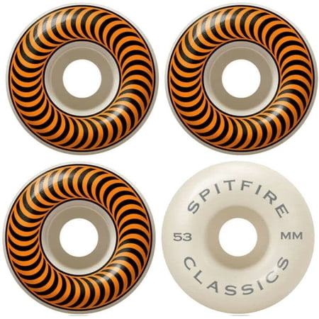 Spitfire Skateboard Wheels Classic Series - Set of 4, 53mm - Orange ...