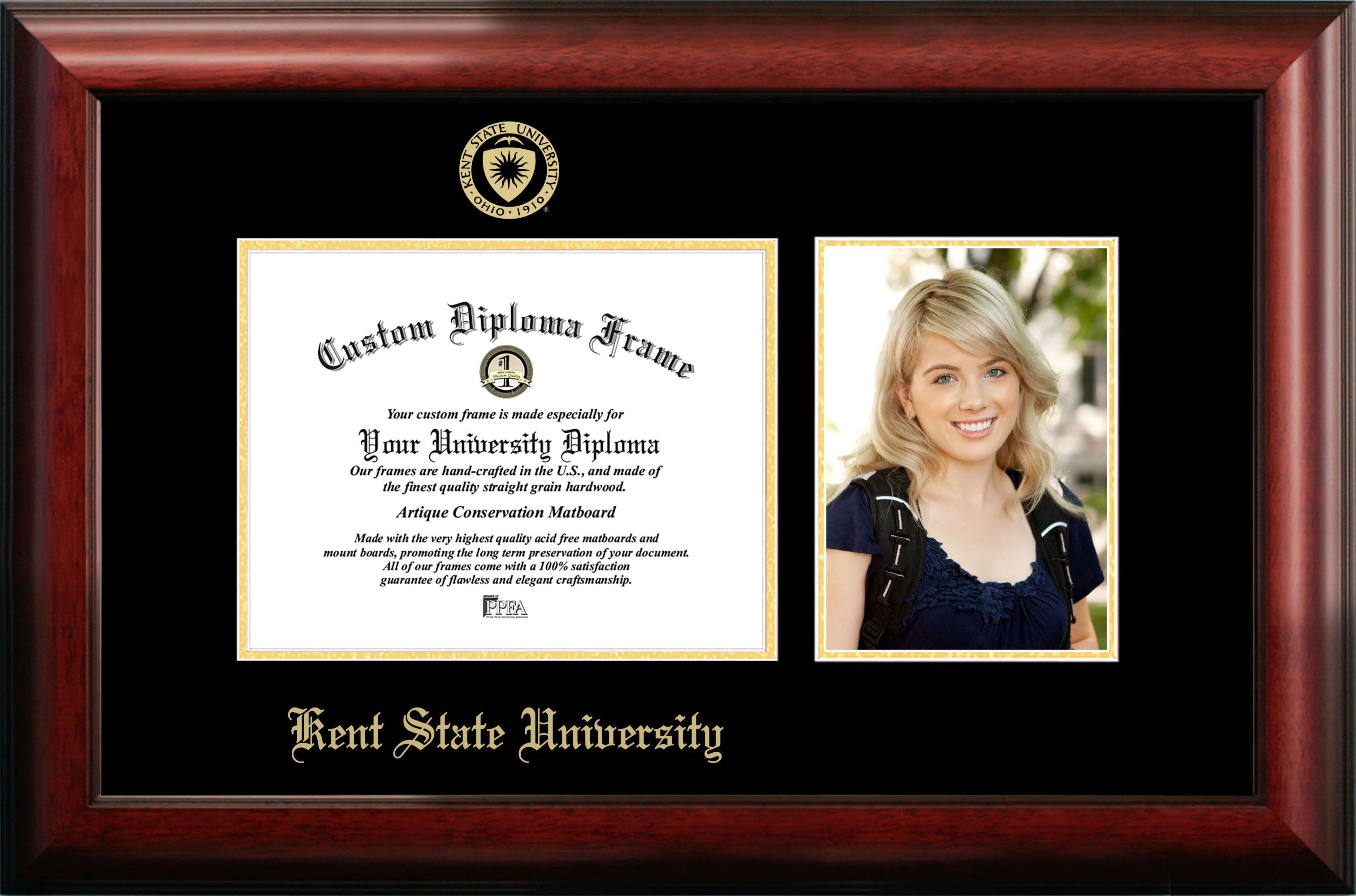 Kent State University 9w x 7h Gold Embossed Diploma Frame with 5 x7 ...