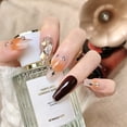 Autumn and winter new Maillard wearing nail pure handmade nail patch ...