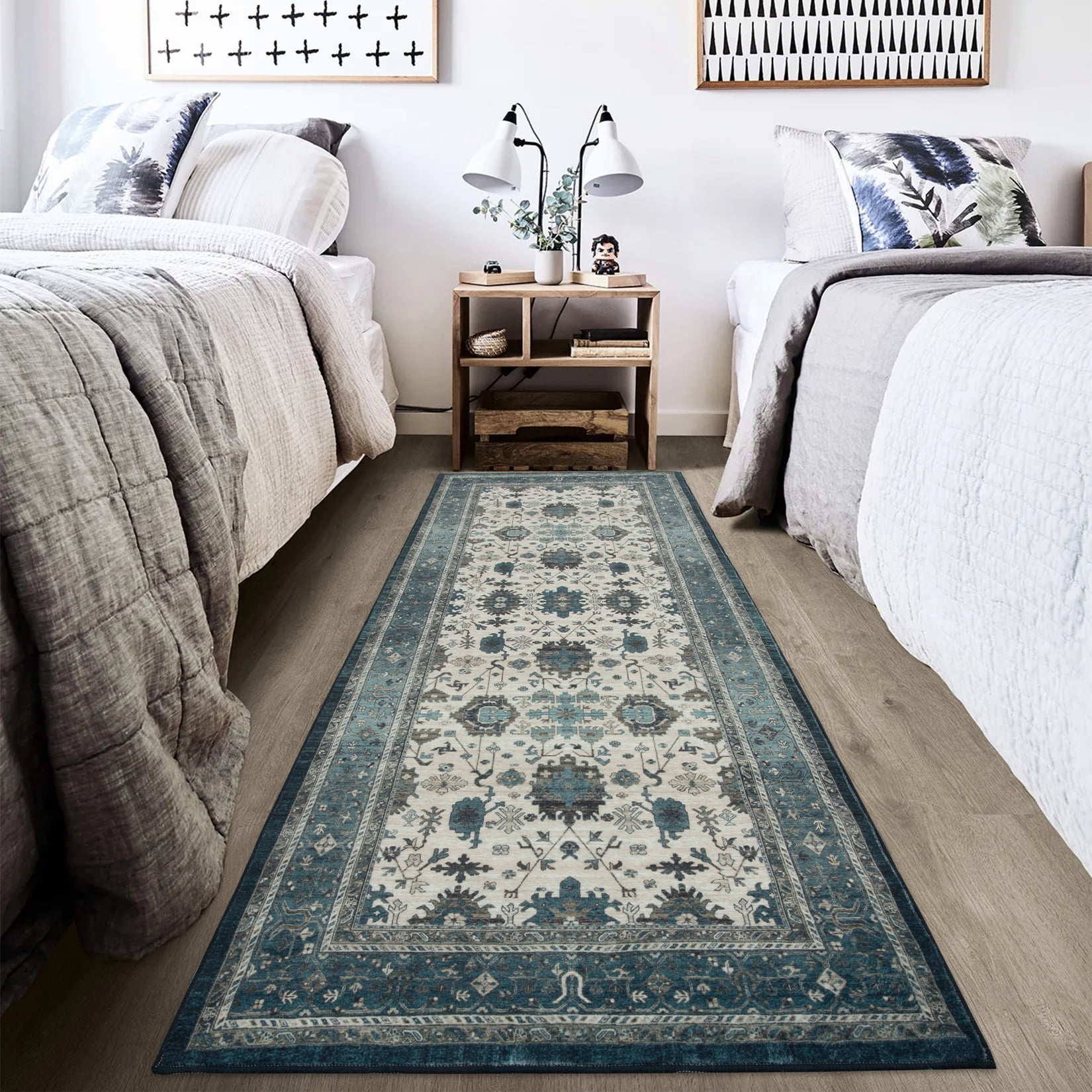 HOMERRY Runner Rug 2' x 6' Vintage Hallway Runner Rug Washable Rug for ...