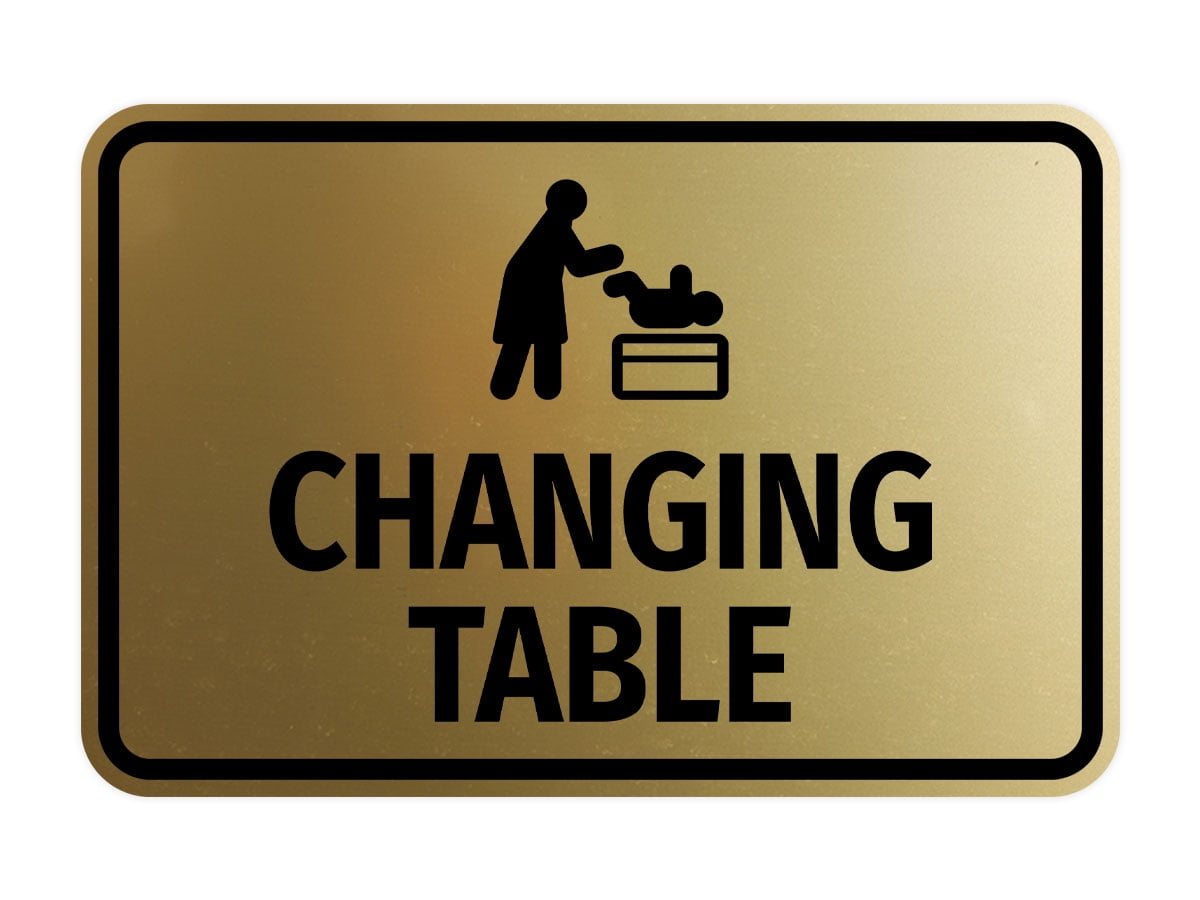 Signs ByLITA Classic Framed Changing Table Sign (Brushed Gold) - Medium ...