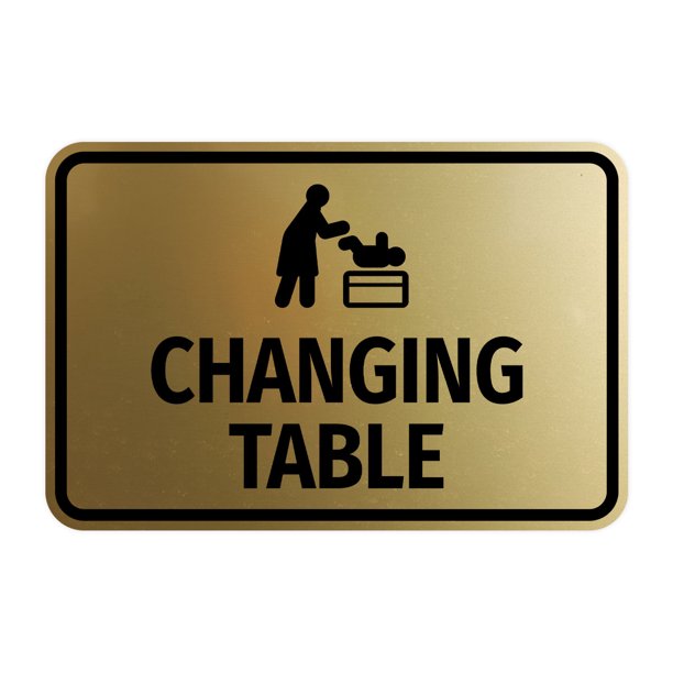 Signs ByLITA Classic Framed Changing Table Sign (Brushed Gold) - Large ...