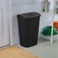 AINUO 11.3 Gallon D Shape Trash Can, Flat Side Lift Top Lid Wastebasket ...