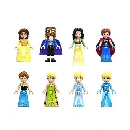 Princess Girl Assembled Building Blocks Minifigure Beast Hua Mulan Anna ...