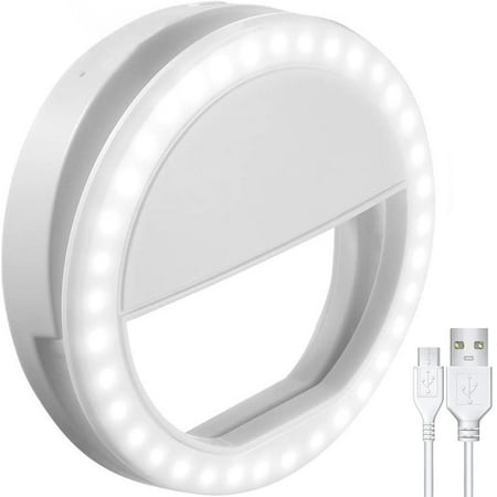 Selfie Ring Light, Rechargeable with 36 LED Lights, 3-Level Adjustable ...