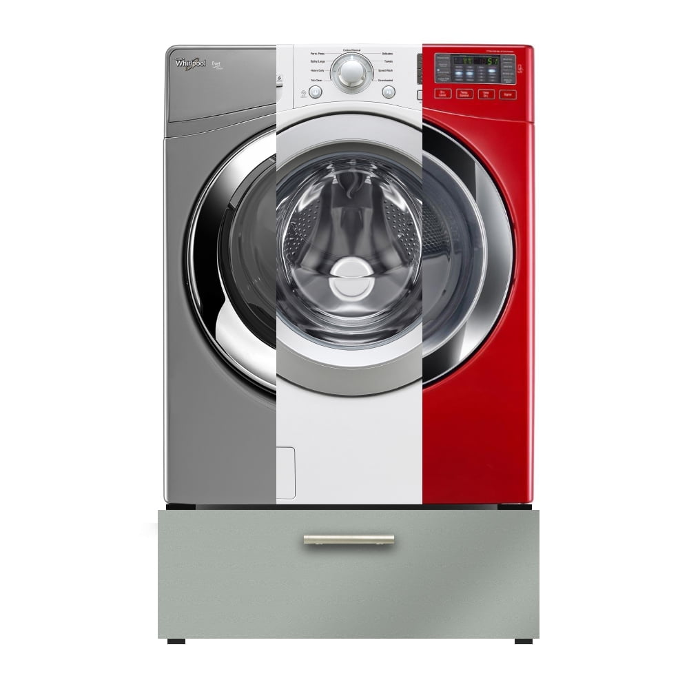 Wood laundry pedestal with drawer box, cover is made of fog grey ...