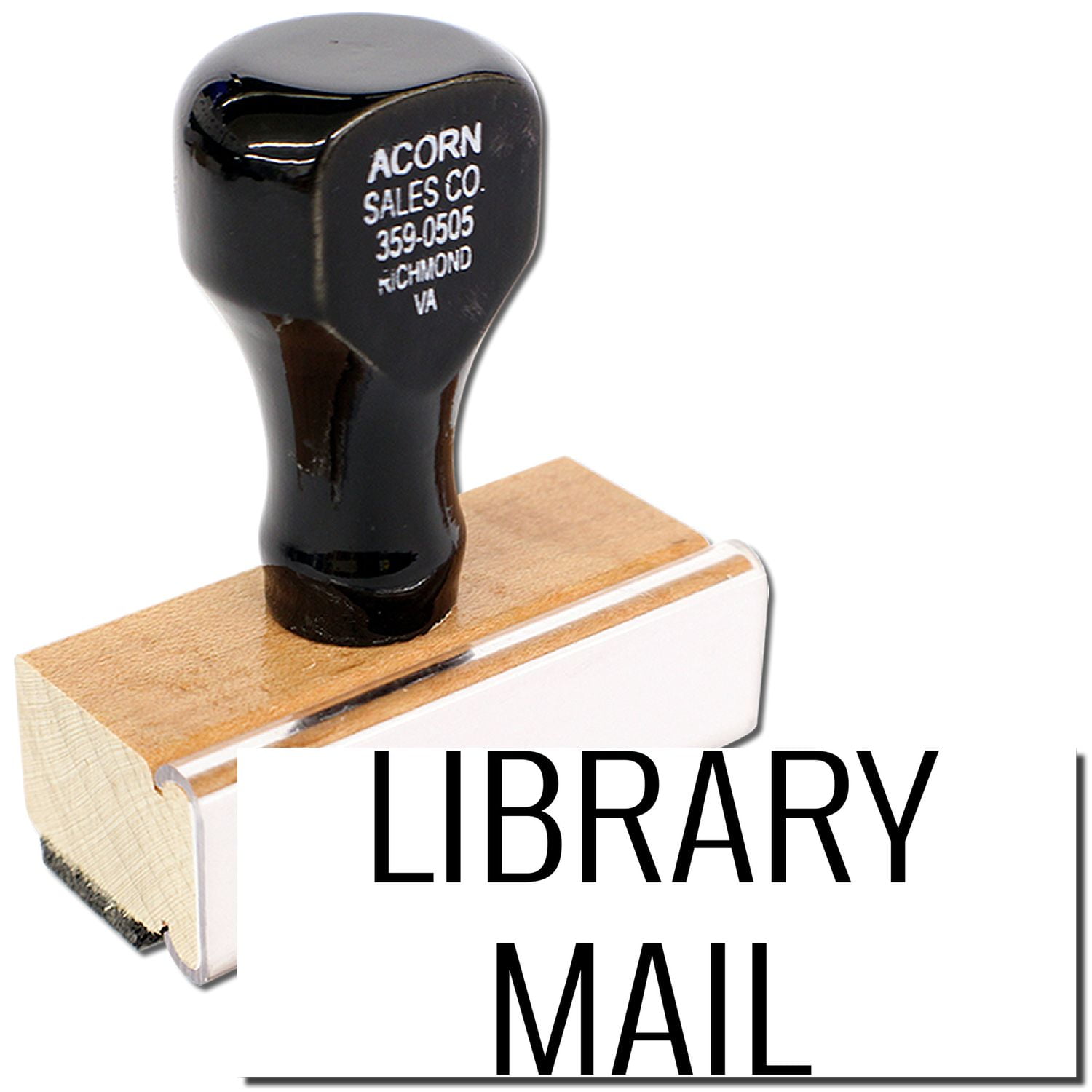 Large Library Mail Rubber Stamp, Wooden Handle Rubber Stamp, Laser ...
