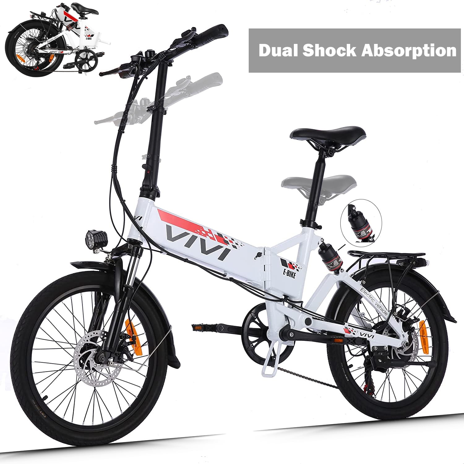 VIVI 20 500W Folding Electric Bike, Double Shock Absorption, 7 Speed Commuter Ebike in Kosovo at ...