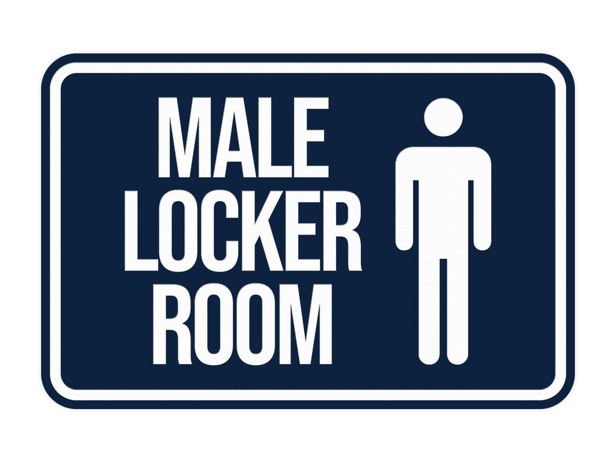 Classic Framed Male Locker Room Sign (Blue) - Large - Walmart.com