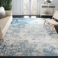 SAFAVIEH Jasper Brandt Abstract Blue Overdyed Area Rug, 9' x 12', Grey ...