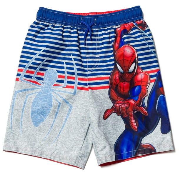 Marvel Spider-Man Little Boys Swim Trunks Bathing Suit Gray 7-8 ...