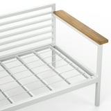 Zinus Pablo Aluminum and Acacia Wood Outdoor Armchair with Cushions and ...