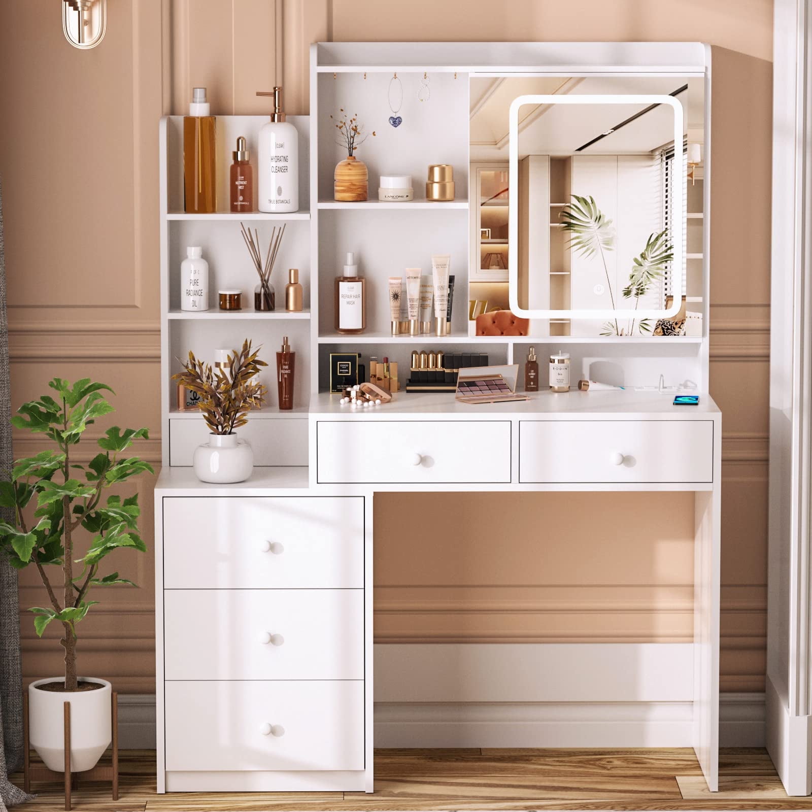 Click here for Veanerwood Modern Usb Port Led Lights Mirror Power... prices