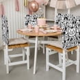 Cartoon Cat Chair Back Covers Set of 4 Cute Dog Black White Line Animal ...