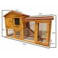 Pefilos 57" Large Wooden Rabbit House, Indoor/Outdoor Hutch, Brown ...