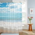 Bathroom Shower Curtain Summer Blue Ocean Wave Spray Waterproof Shower ...