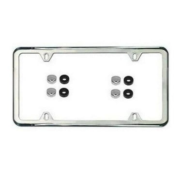 Mercedes-Benz Chrome Star Logo Black Steel License Plate, Genuine ...