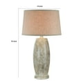 Ziya 30 Inch Table Lamp, Tall Pedestal Stand, Drum Shade, Stone Cream ...