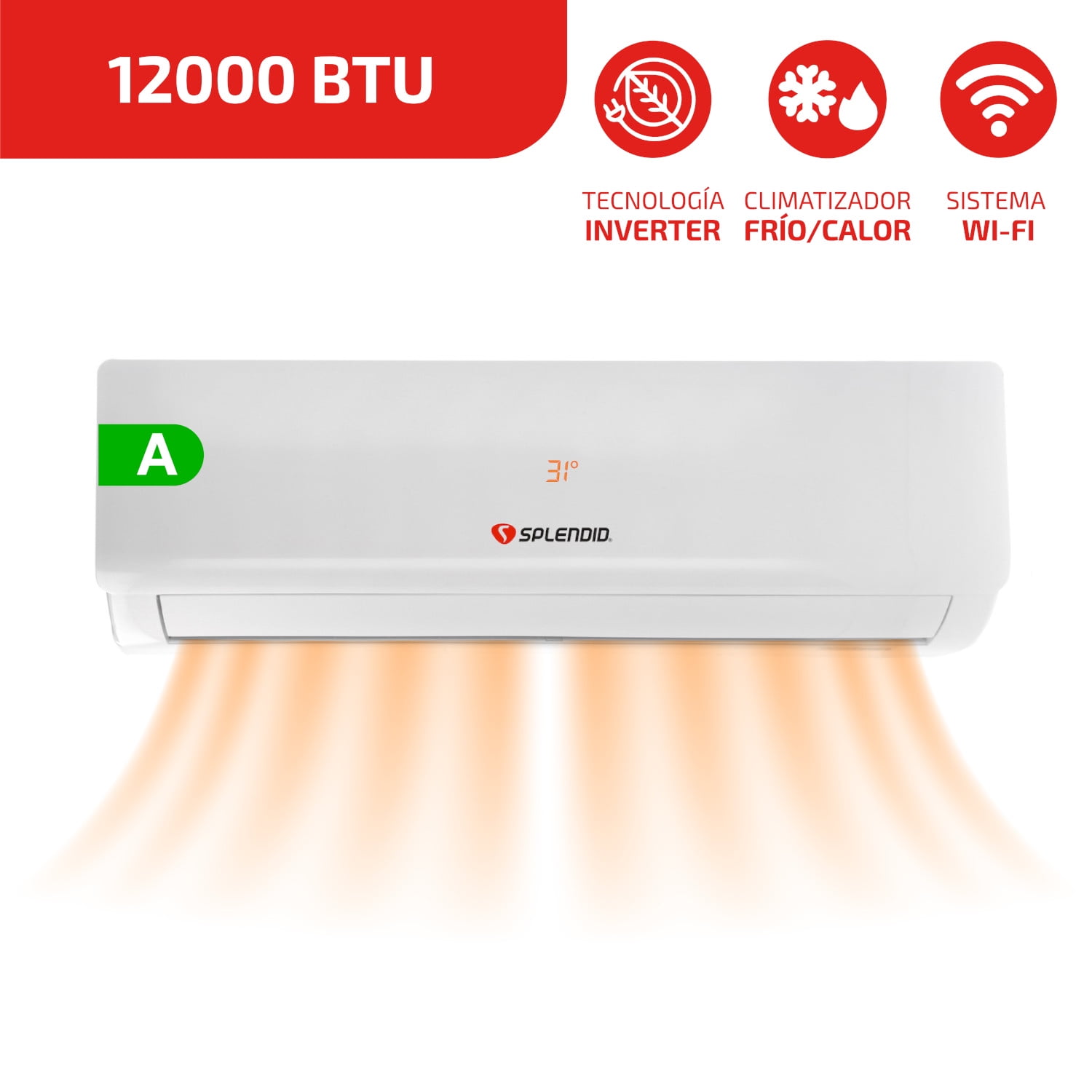 Aire Acondicionado 12000 Btu Split Muro Inverter Wifi Splend | Knasta Chile Aire Acondicionado 12000 Btu Split Muro Inverter Wifi Splend | Knasta Chile