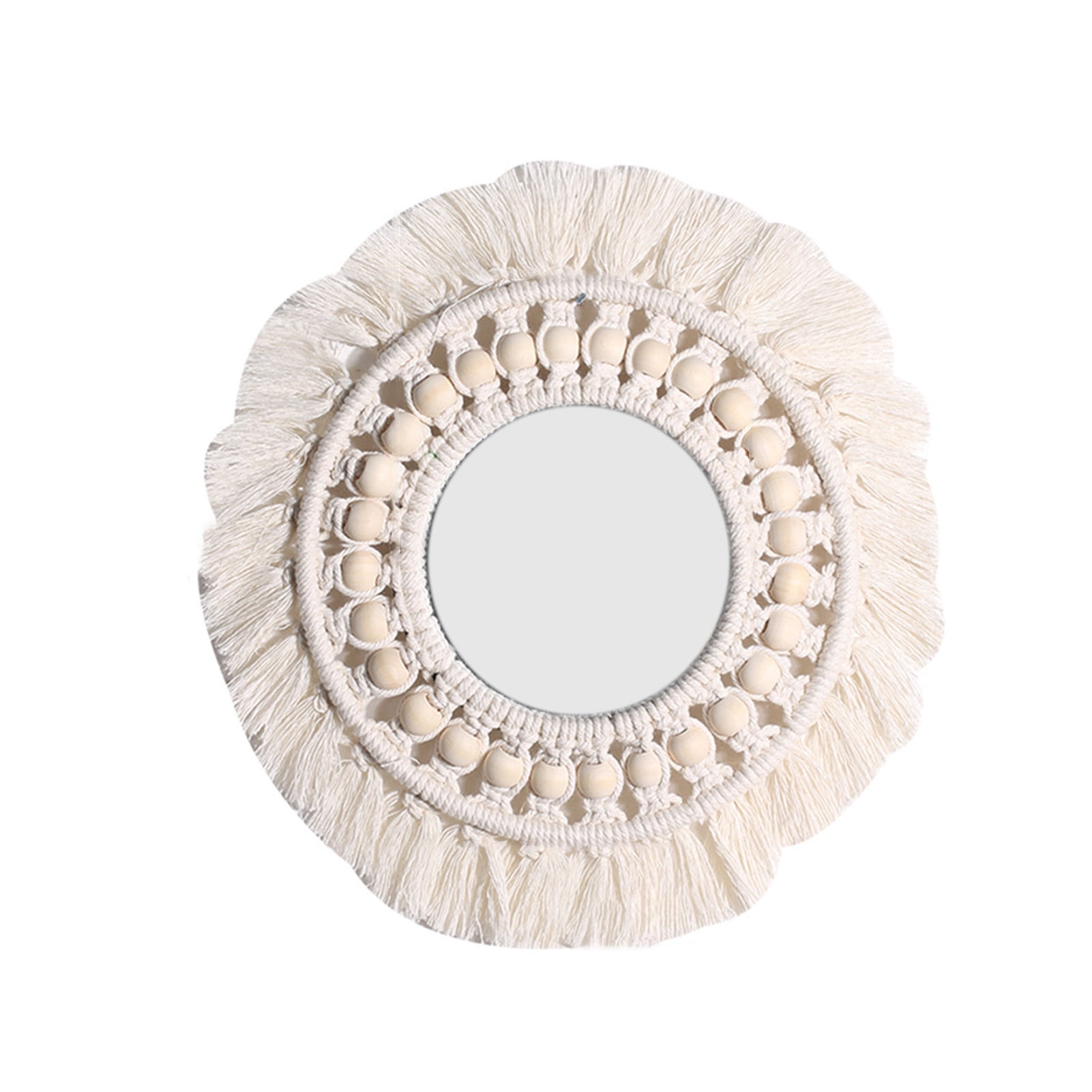 Yesbay Wall Mirror Round Aesthetic with Tassels Home Decoration Woven ...