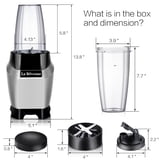 La Reveuse Personal Ice Crusher and Portable Smoothie Maker, 600 Watts ...