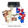 Battery String Lights Outdoor Us Flag Star Decorations Led Fairy Lights ...