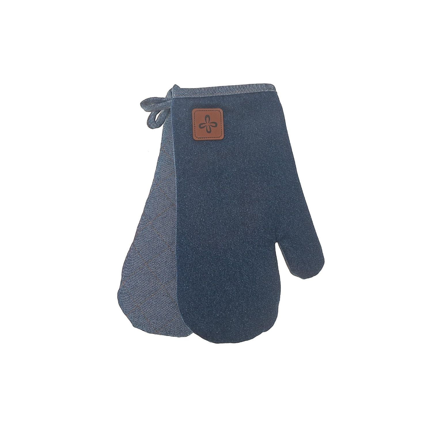 Click here for Ih Casadécor 2 Pc Denim Oven Mitt With Leather Bad... prices
