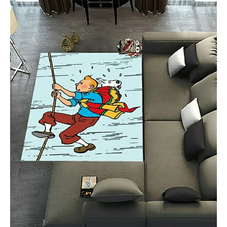 DEYOU Coussin The Adventures of Tintin Comic Cartoon Area Rugs 5 x 8ft ...