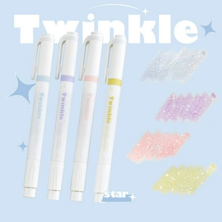 4Pcs Fluorescent Pen Non-slip Comfortable Grip Leak-proof Even Ink ...