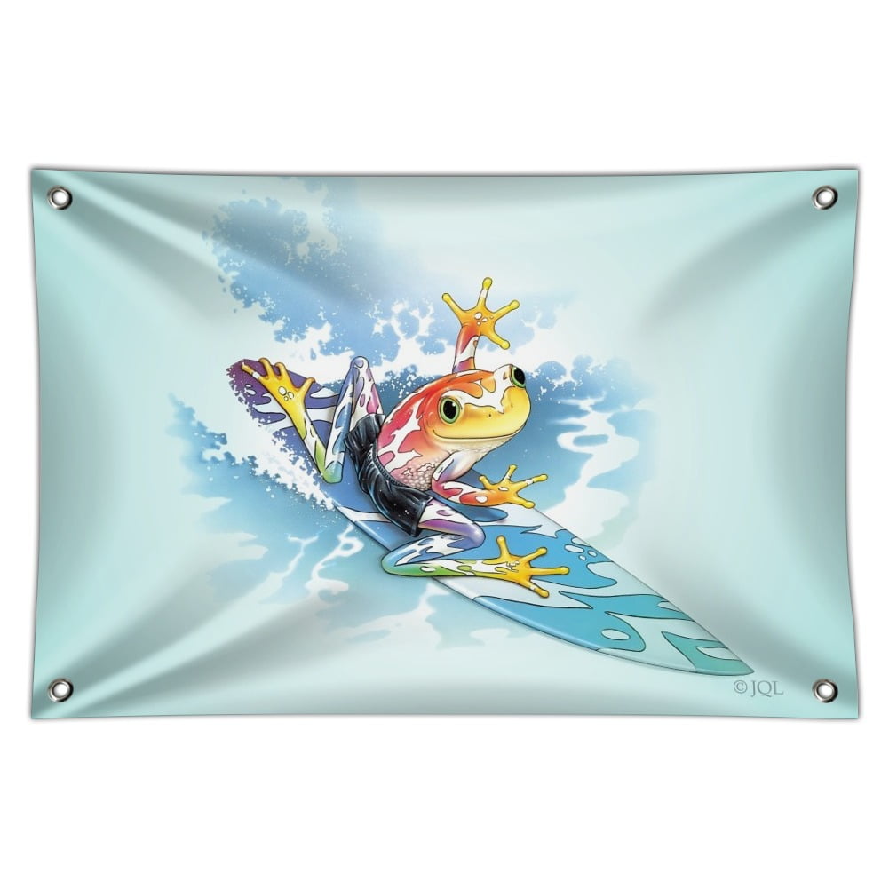 Surfing Surf Rainforest Tree Frog Tropical Home Business Office Sign ...