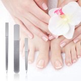 3-Piece Stainless Steel Nail File Set - Small & Large Fingernail Files ...