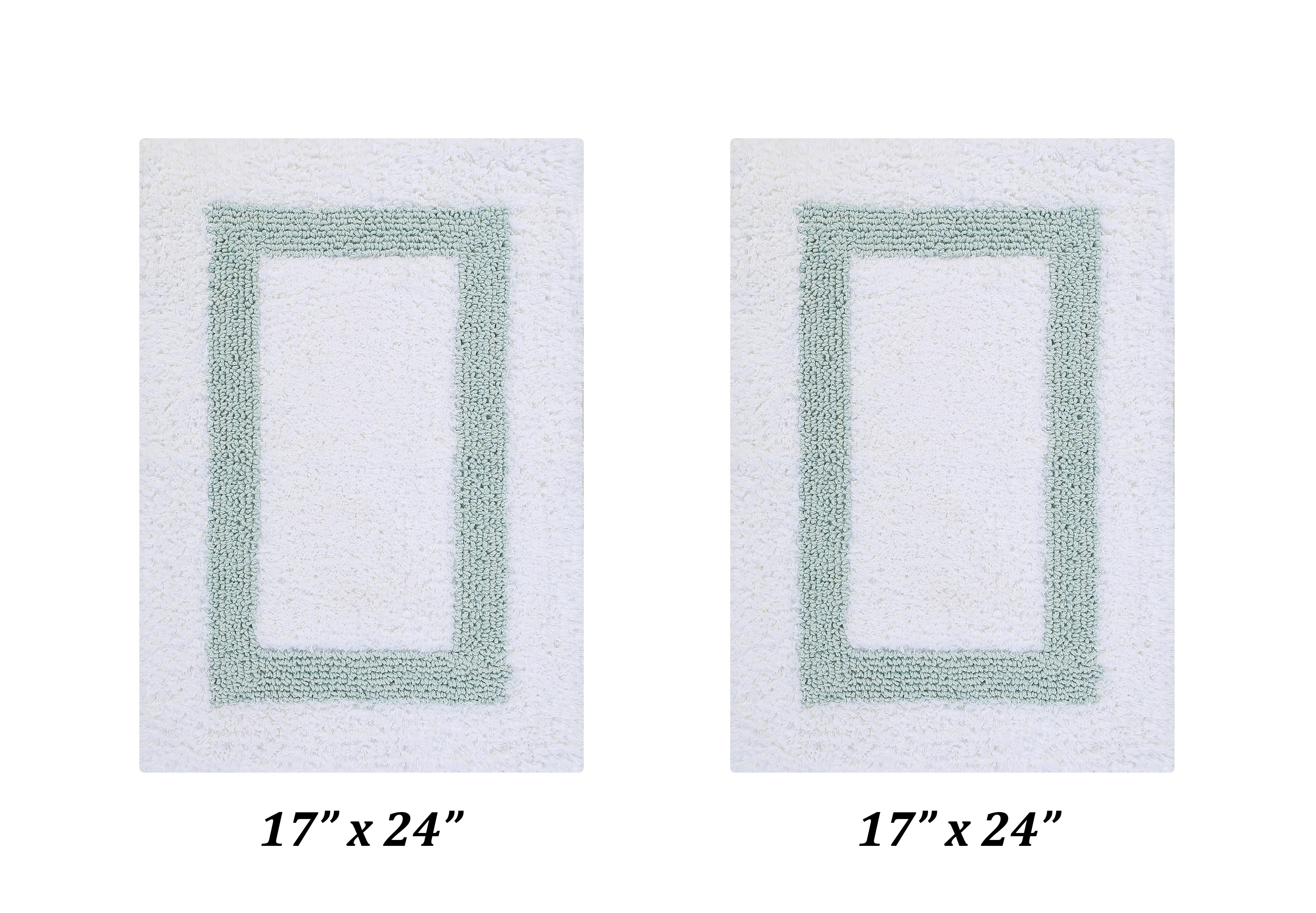 Better Trends Hotel 100% Cotton 2 Piece Bath Rug - White/Blue - Walmart.com