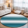 Dark Blue and White Gradient 4FT Round Area Rugs Minimalist Dark Cyan ...