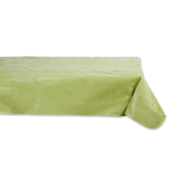 J & M Home Fashions Vinyl Solid Olive Tablecloth - Walmart.com