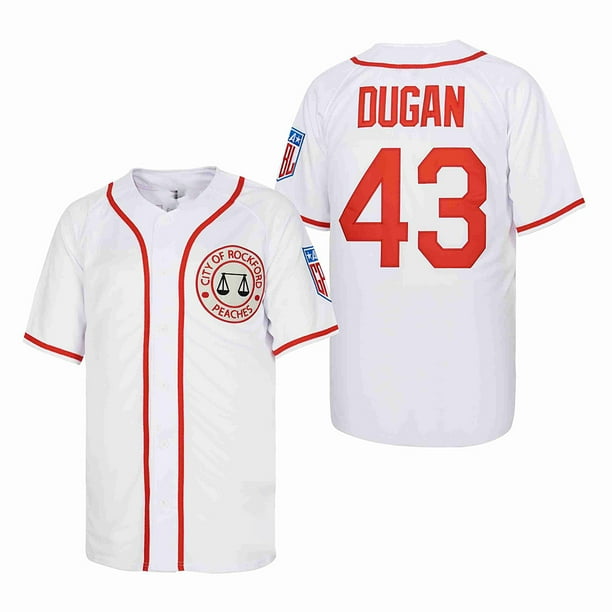 Jimmy Dugan 43 The Rockford Peaches Men's Baseball Jersey for 90s 00s ...